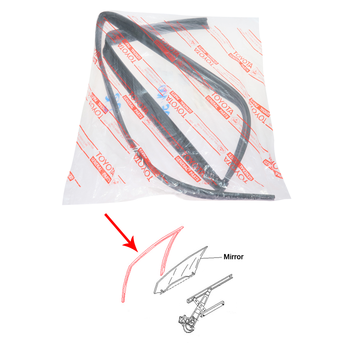 Fit Toyota Corolla Levin 4 porte AE100 CE100 EE100 porta posteriore RH canale di scorrimento vetro