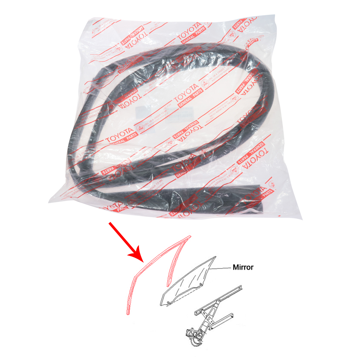 Fr RH Vetro Porta Corsa Canale Fit Toyota Hilux Vigo 4-Drs KUN26 TGN16 GGN15 GGN25